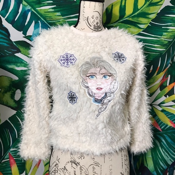 Disney | Shirts & Tops | 3 36 Disney Elsa Frozen Fuzzy Fall Winter ...